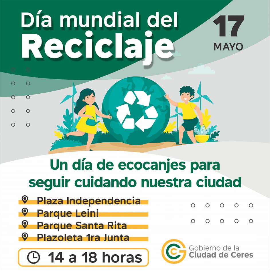 17 de mayo, día mundial del Reciclaje y día de ecocanjes en nuestra ciudad